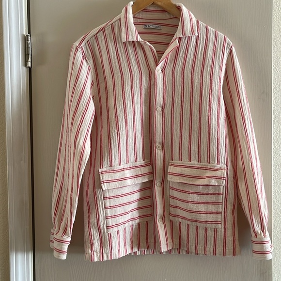 Zara | Jackets & Coats | Zara Man Knit Sweater Shacket Mens Large ...